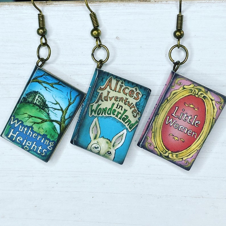 Miniature Book Earrings,miniature Fairy Tale Book Earrings - Etsy