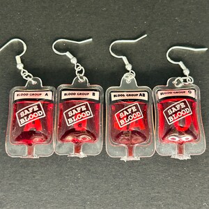 Fake Blood Bag Dangle Earrings, Horror Earrings,halloween Earrings - Etsy