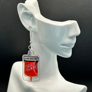 Fake Blood Bag Dangle Earrings, Horror Earrings,halloween Earrings - Etsy