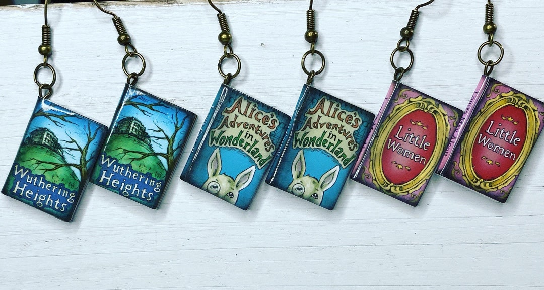 Miniature Book Earrings,miniature Fairy Tale Book Earrings - Etsy