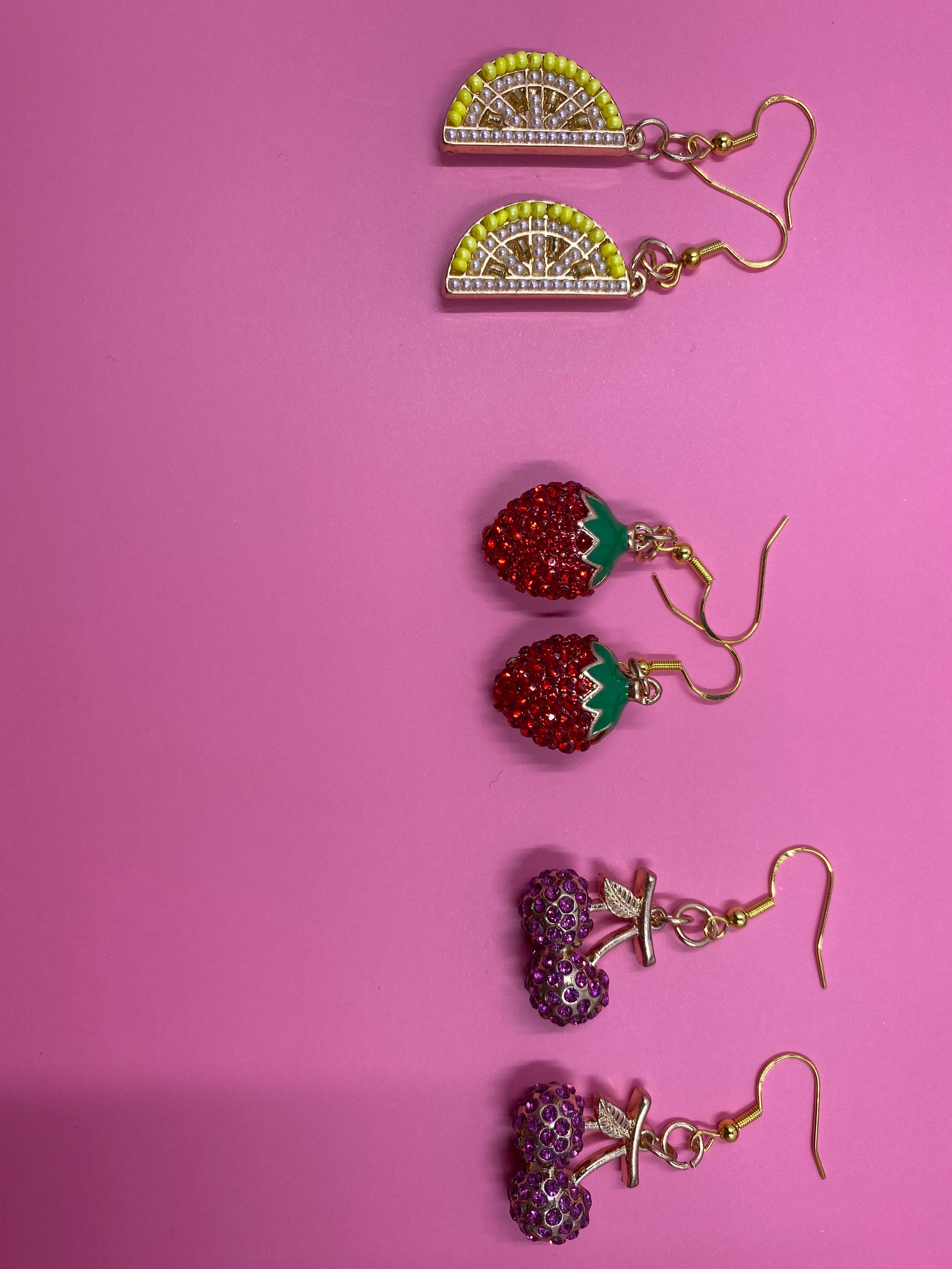 Fruit Earrings/lemon Earrings/strawberry Earrings/ Cherry Earrings ...