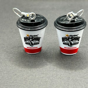 Mini Fast Food Coffee Cup Dangle Earrings, Coffee Cup Earrings, Fast ...