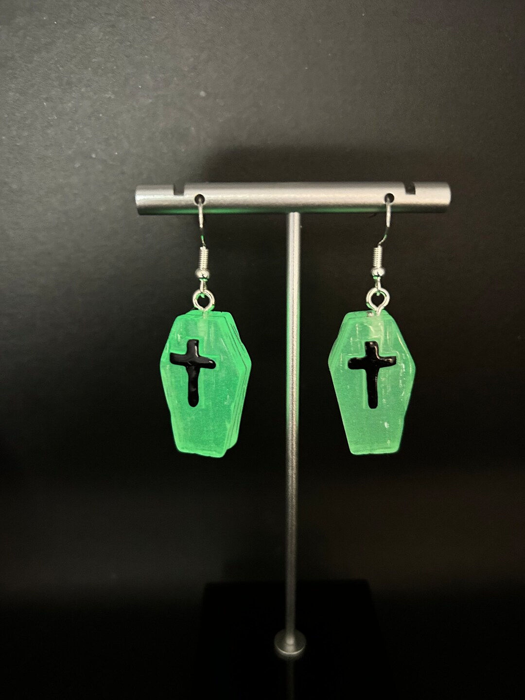 Glow in the Dark Halloween Coffin Dangle Earrings, Horror Earrings ...