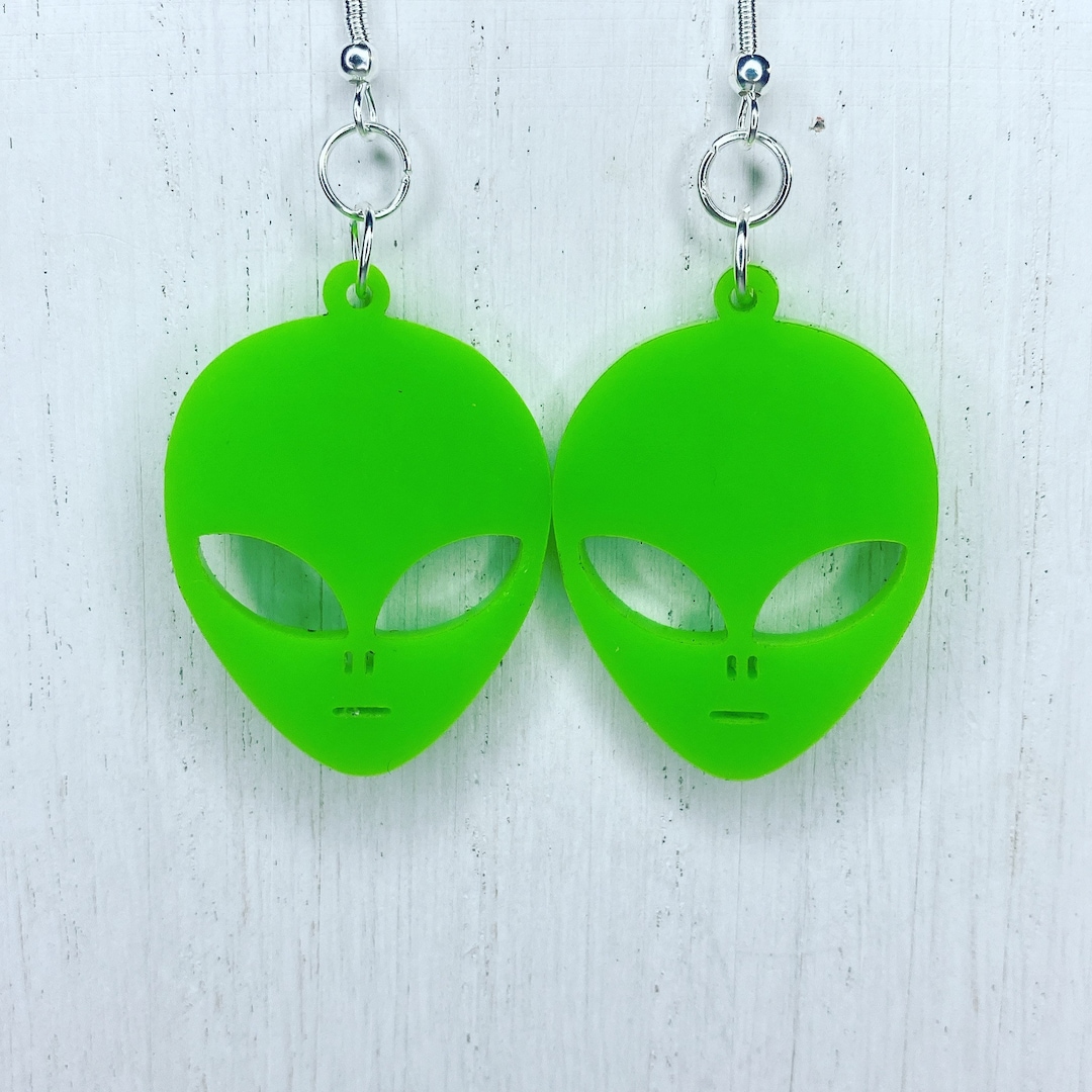 Alien Head Dangle Drop Earrings,acrylic Alien Face Earrings - Etsy