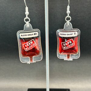 Fake Blood Bag Dangle Earrings, Horror Earrings,halloween Earrings - Etsy