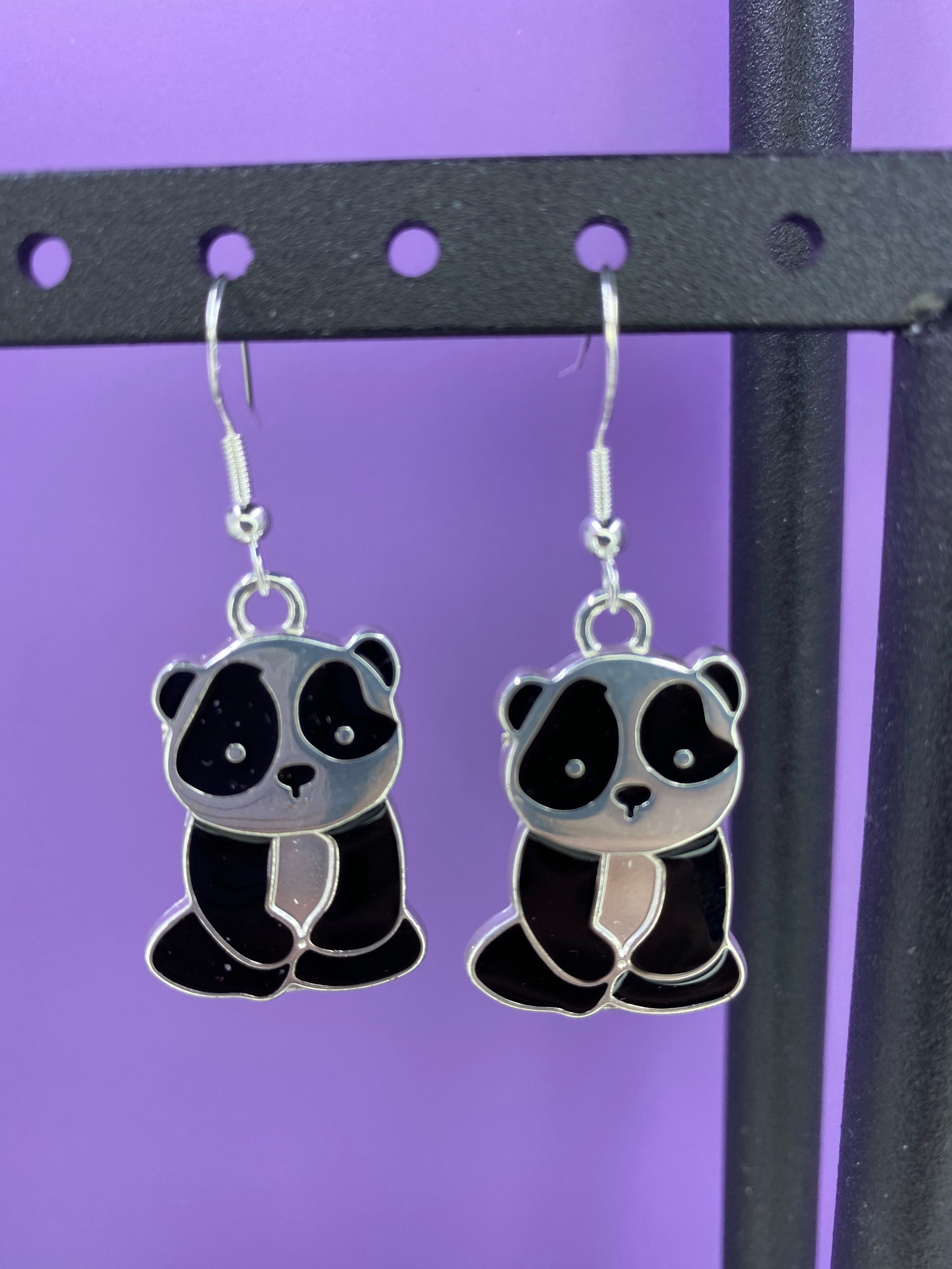 Panda Earrings/zoo Earrings/jungle Earrings/panda Bears/panda - Etsy UK
