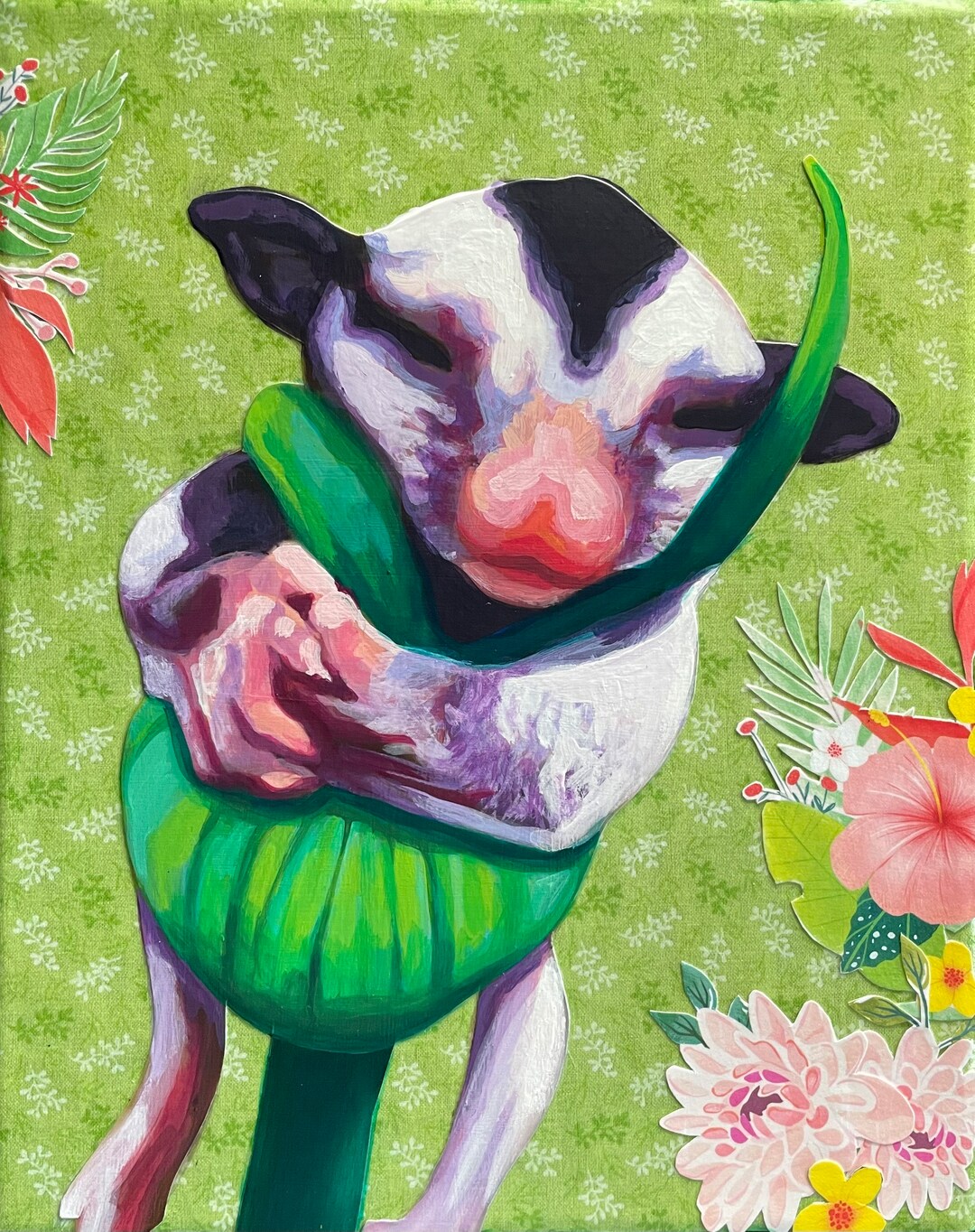 Sugar Glider 8x10 Inch Original Collage Painting - Etsy