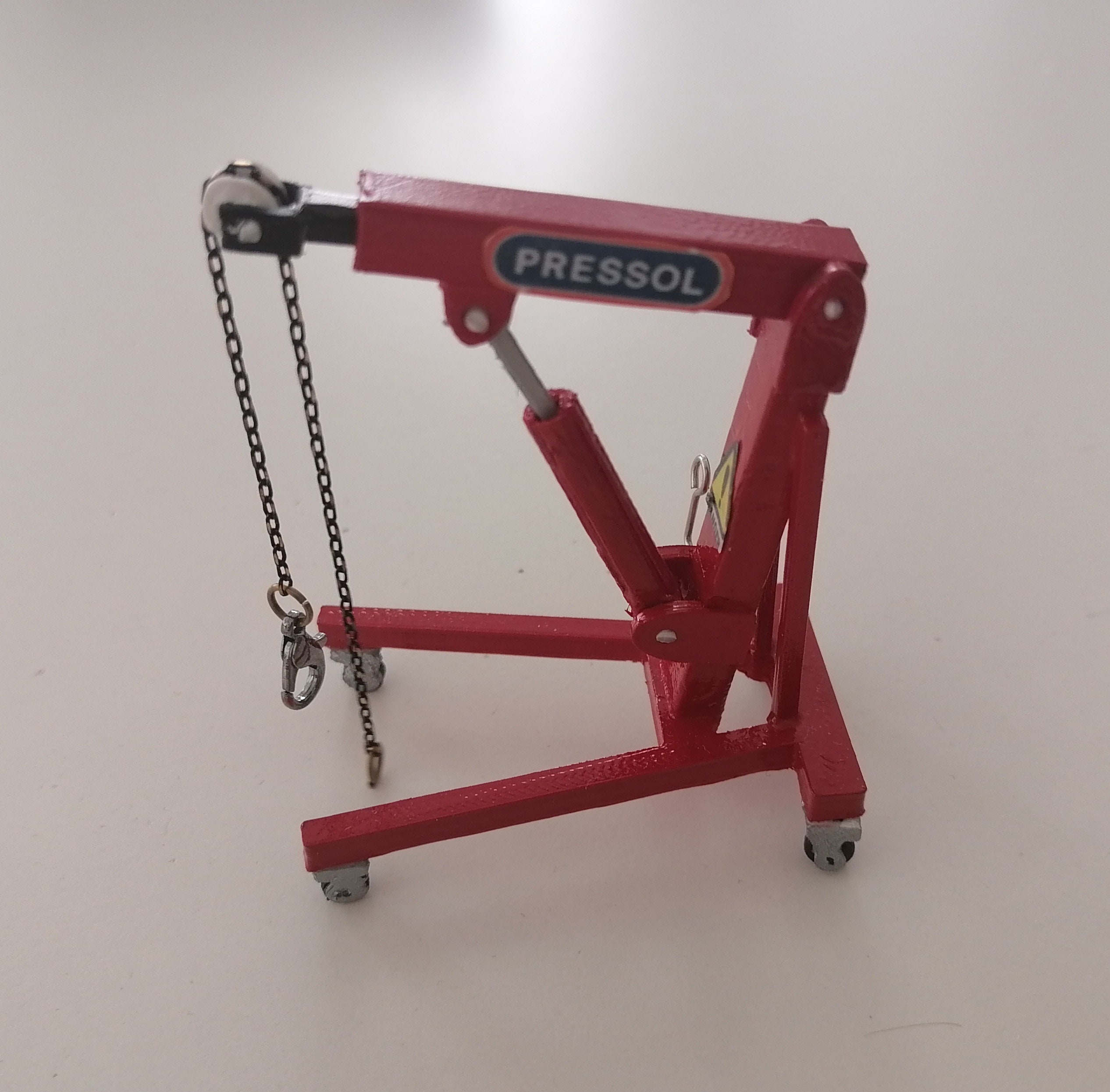 3D Printed Miniature Motor Engine Crane Hoist 1-24, Auto Service ...