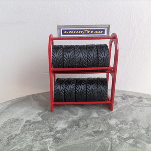 3D 1:24 Printed Miniature Tire Rack , Auto Service Equipment, Dioramas ...