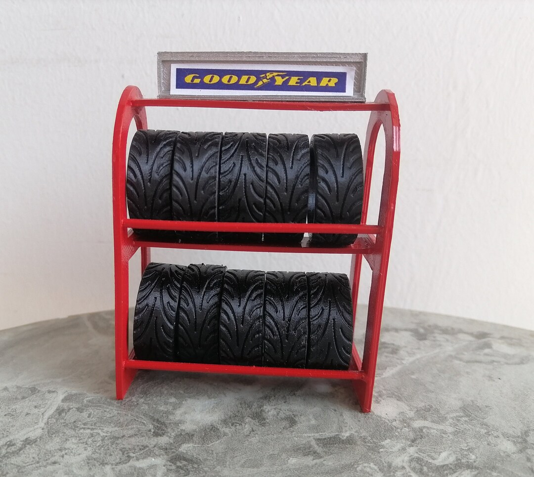 3D 1:24 Printed Miniature Tire Rack , Auto Service Equipment, Dioramas ...
