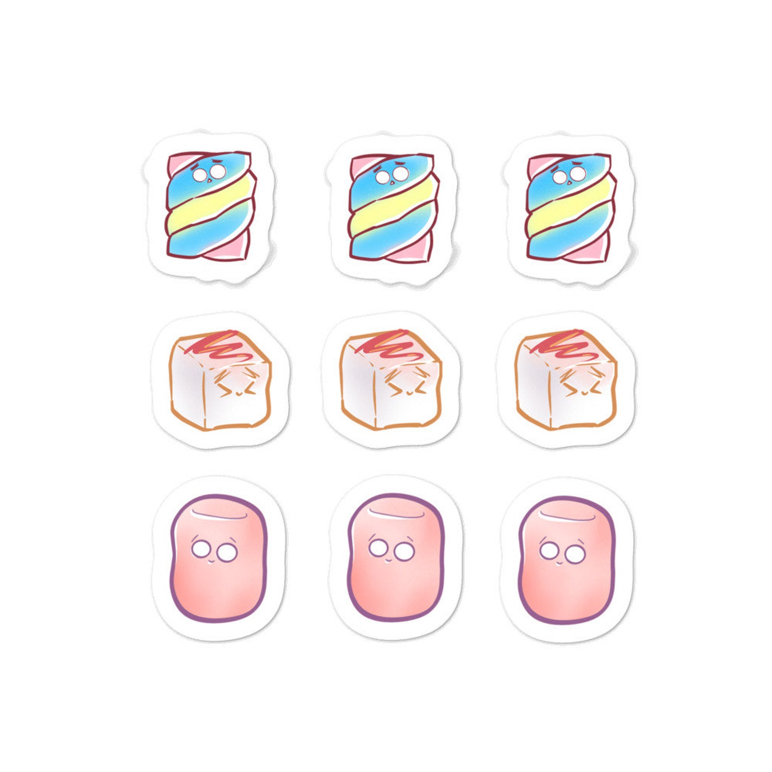 Marshmallow Stickers | Etsy