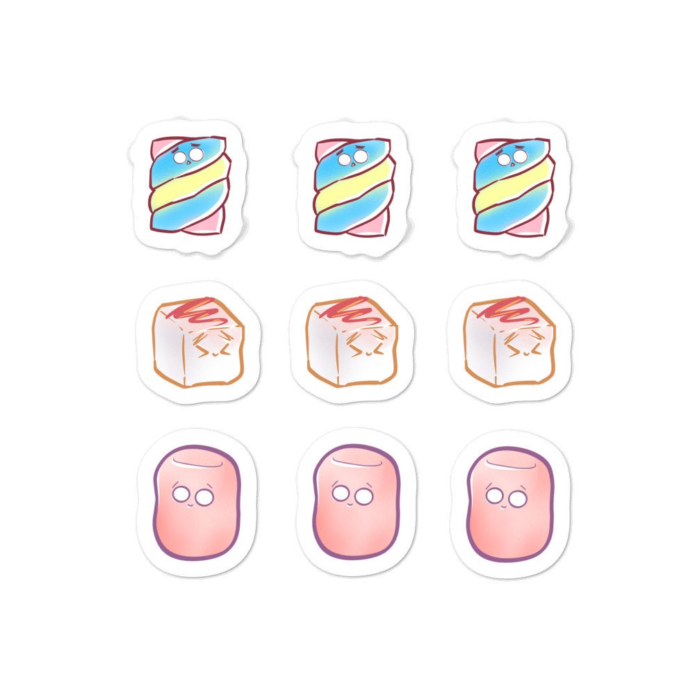 Marshmallow Stickers | Etsy