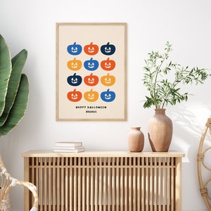 Pastel Halloween Poster Bauhaus Poster Halloween Pumpkin Bauhaus Print ...