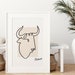 Picasso Print Bull Line Art Printable Wall Art Pablo - Etsy