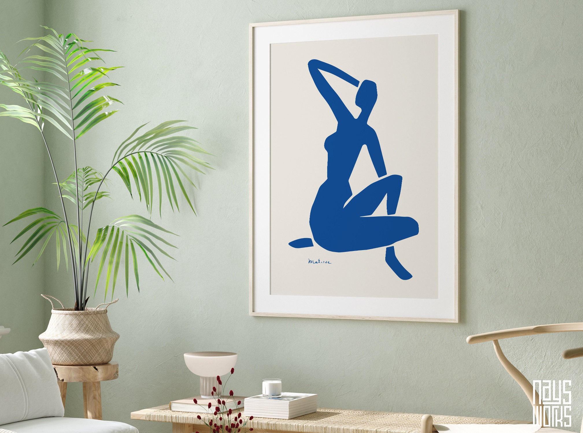 Matisse Print Exhibition Poster Above bed Art Blue Woman | Etsy