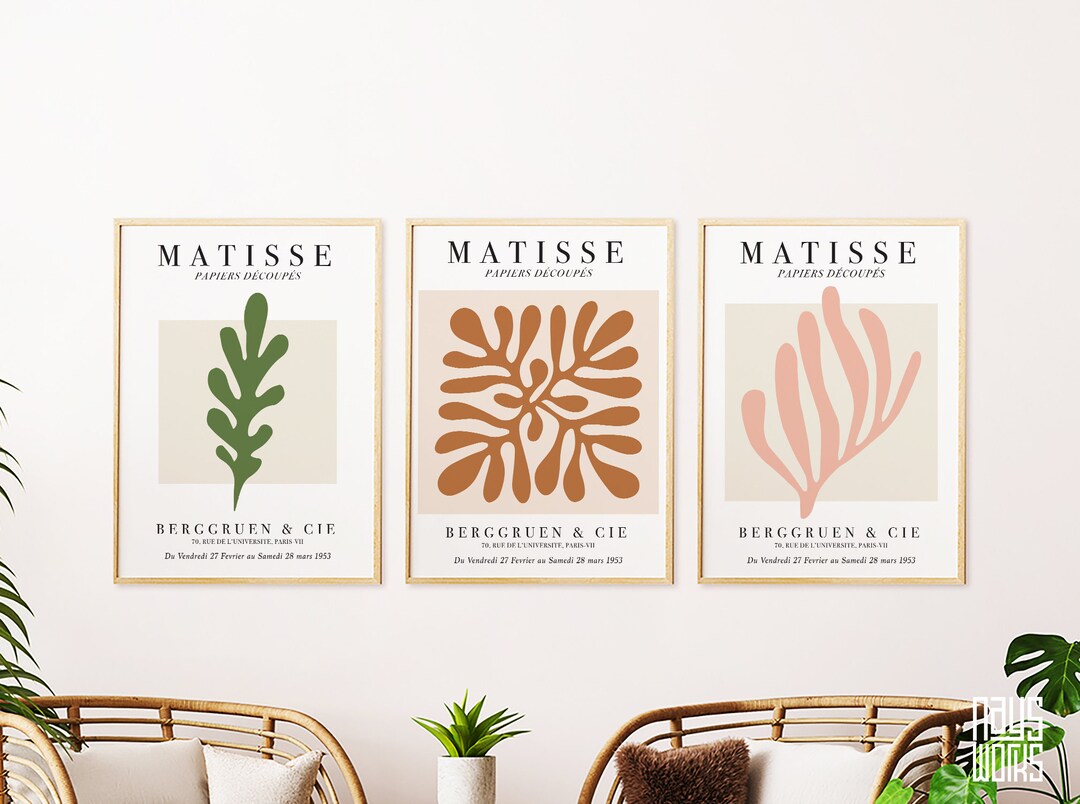 Matisse Gallery Wall Decor - 3 Piece Wall Art Set of 3 Prints - Matisse ...
