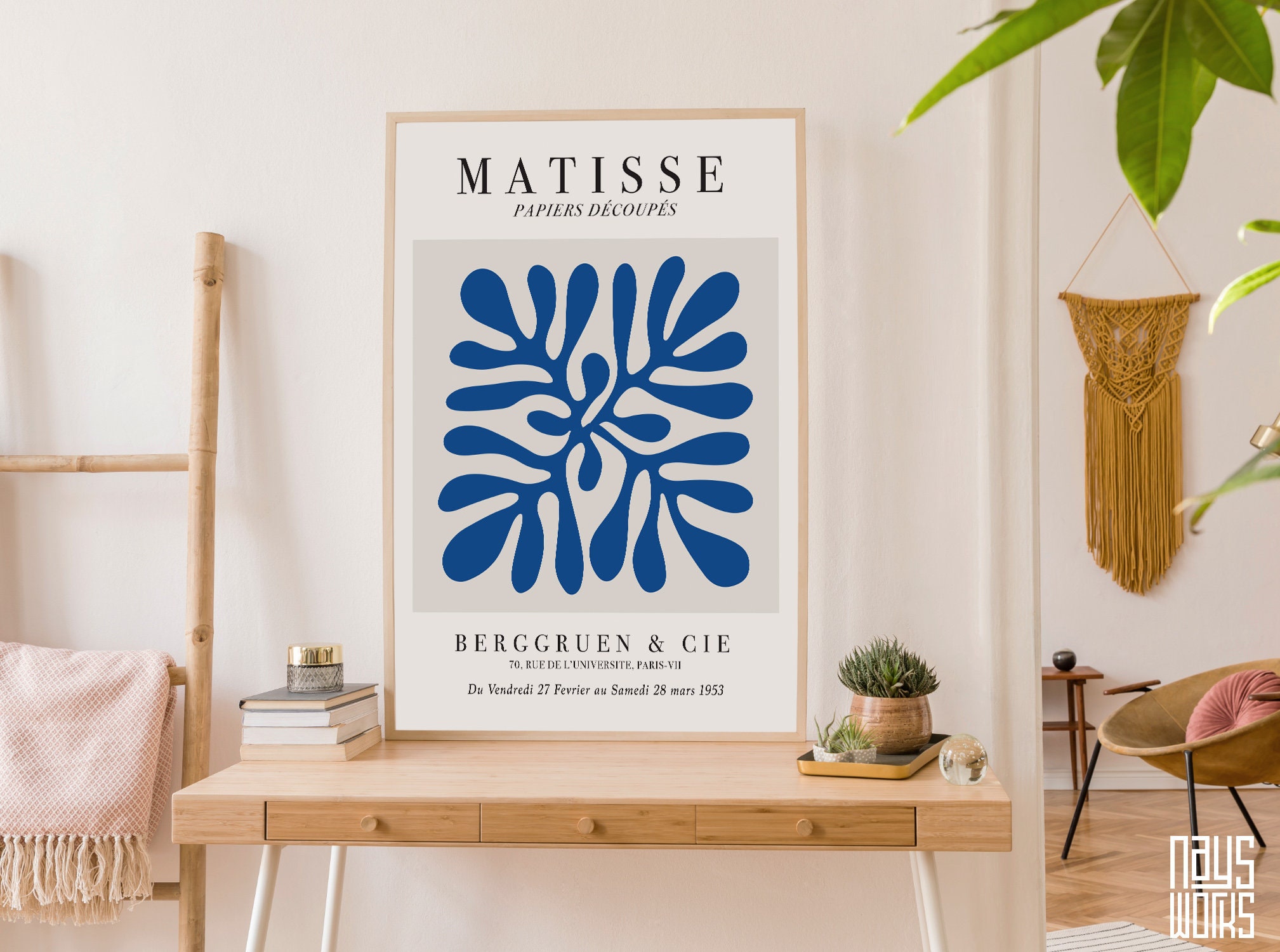 Henri Matisse Print Blue Exhibition Poster Above bed Art | Etsy