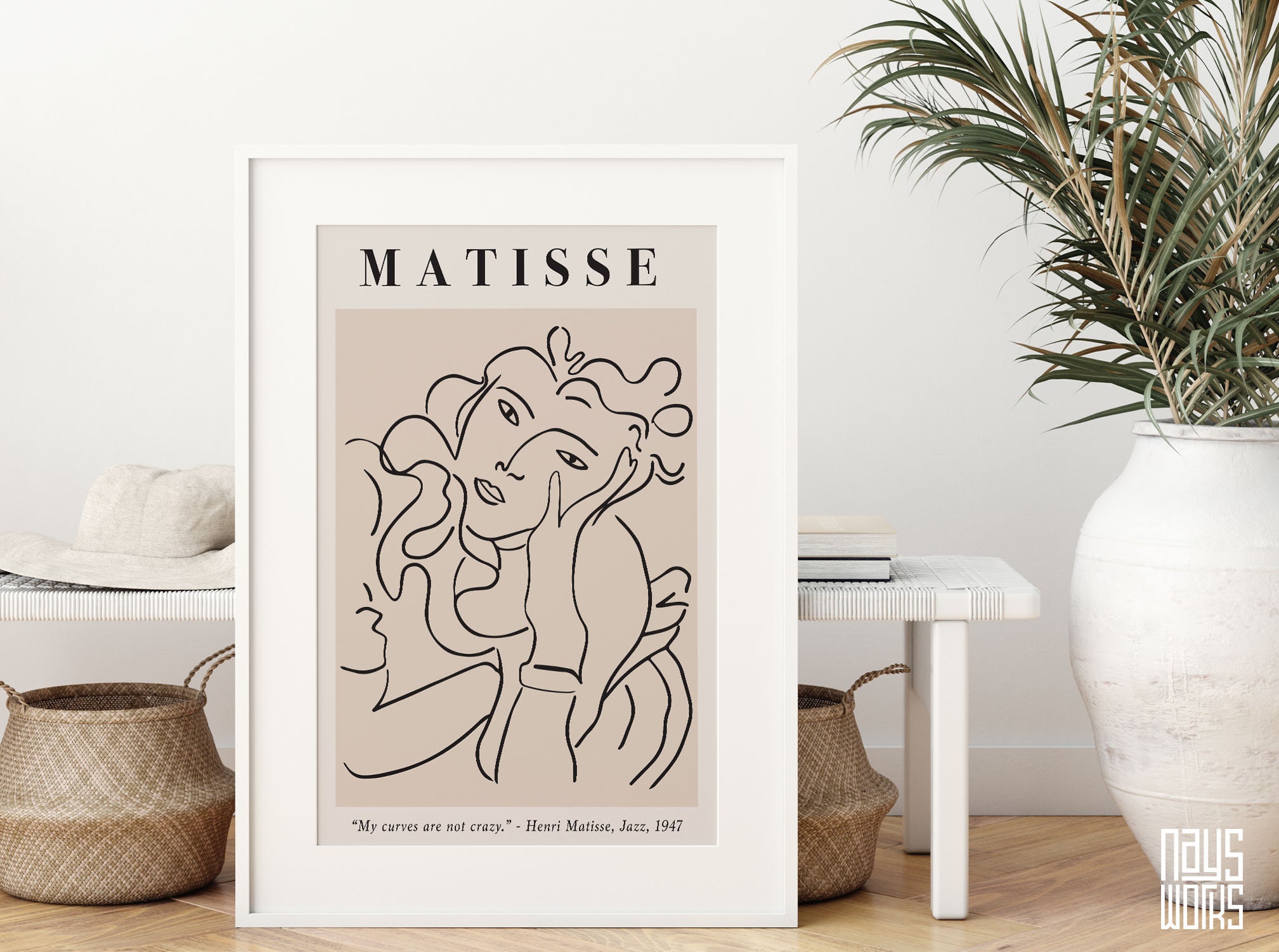Matisse Woman Line Art Printable Wall Art Digital Print - Etsy