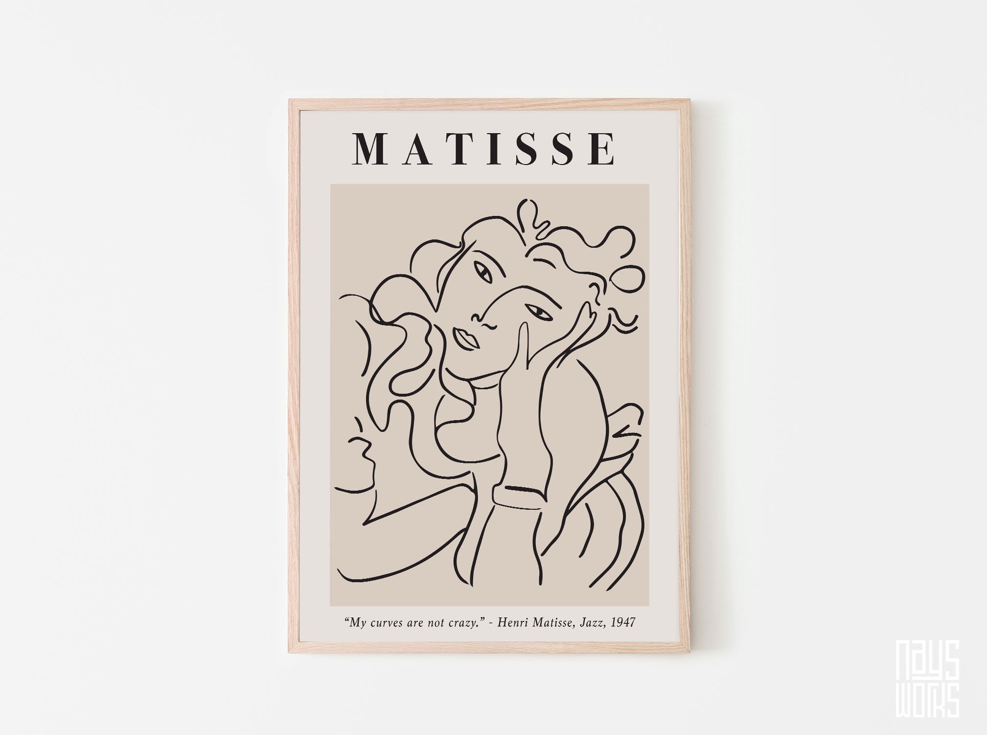 Matisse Woman Line Art Printable Wall Art Digital Print - Etsy