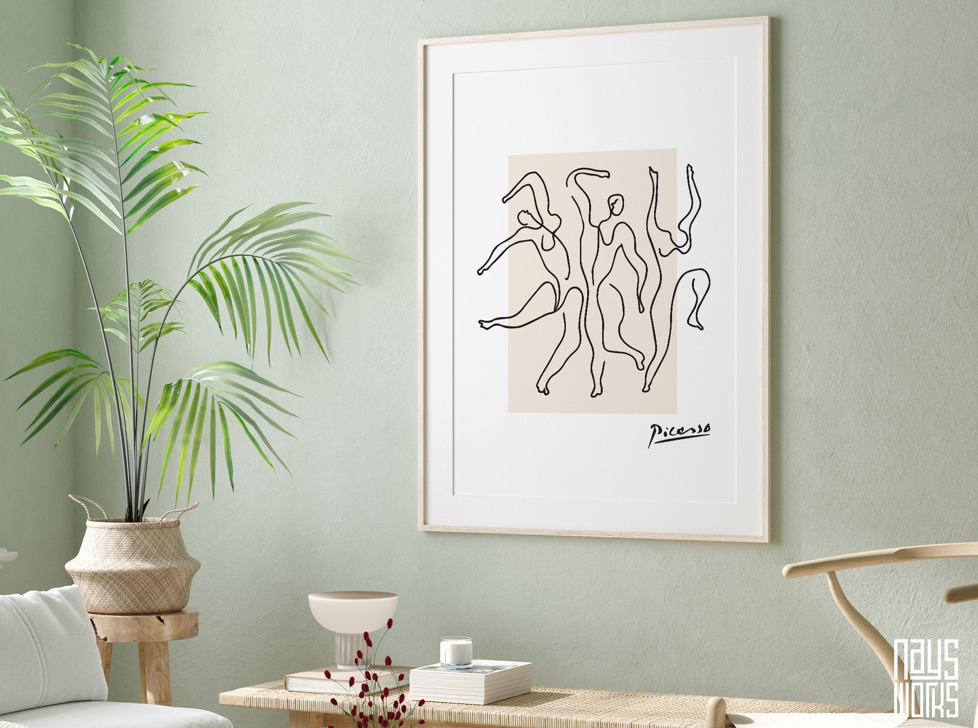 Picasso Print Dance Line Art Pablo Picasso Line Art Poster | Etsy