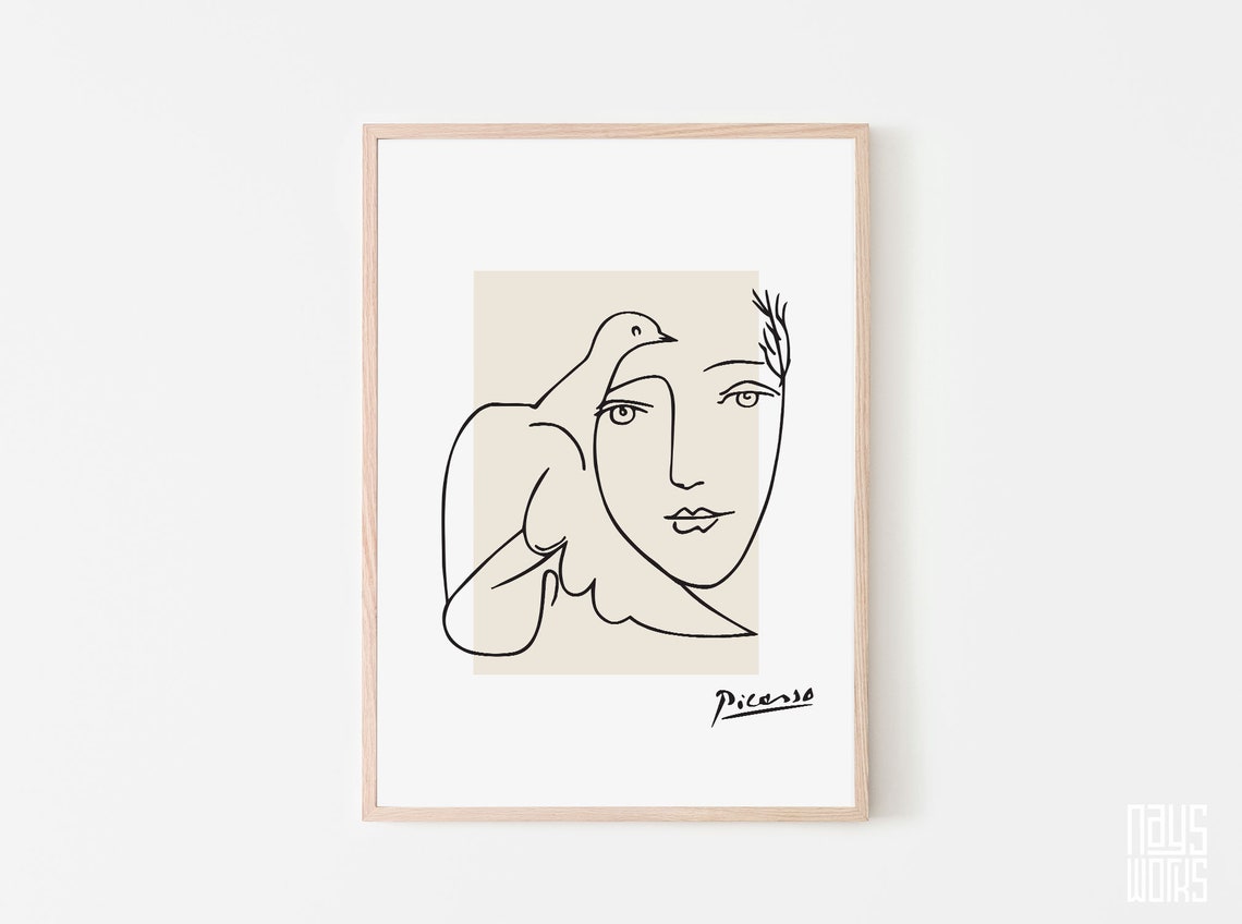 Picasso Print Line Art Woman Museum Poster Exhibition | Etsy
