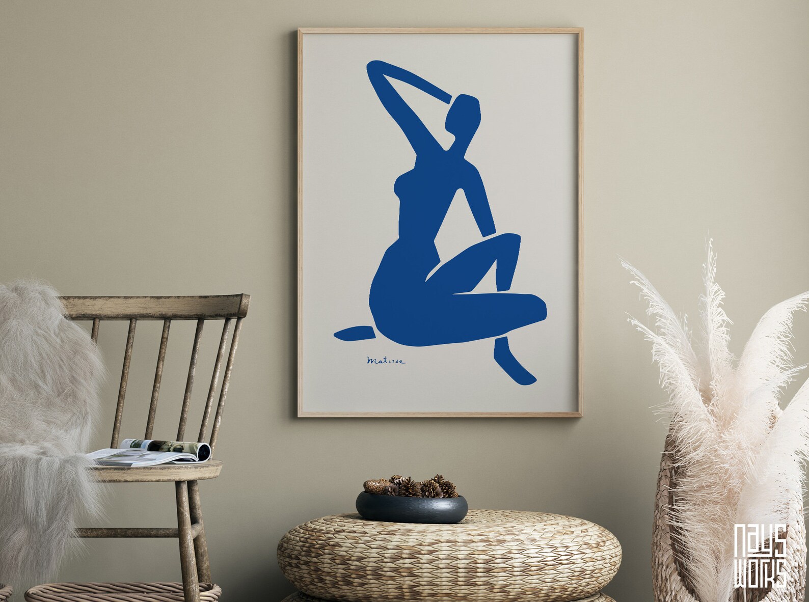 Matisse Print Exhibition Poster Above bed Art Blue Woman | Etsy