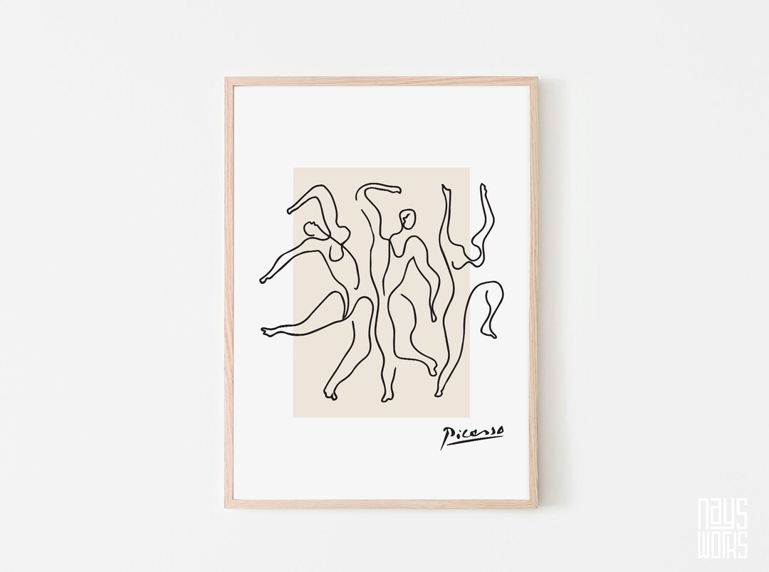 Picasso Print Dance Line Art - Pablo Picasso Line Art Poster ...