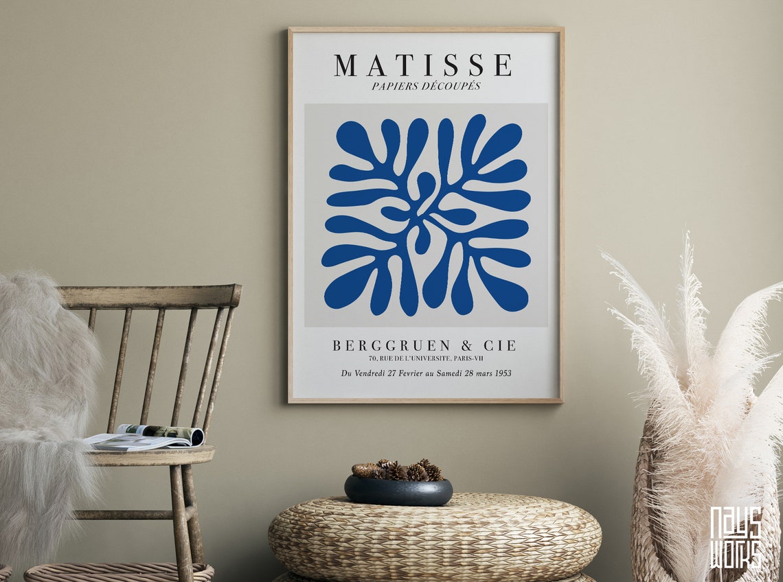 Henri Matisse Print Blue Exhibition Poster Above Bed Art | Etsy