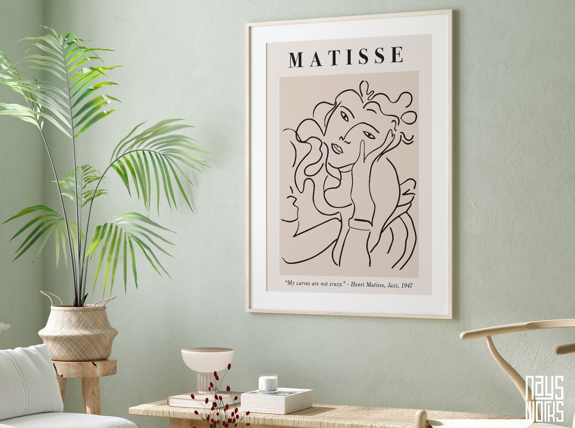 Matisse Woman Line Art Printable Wall Art Digital Print | Etsy
