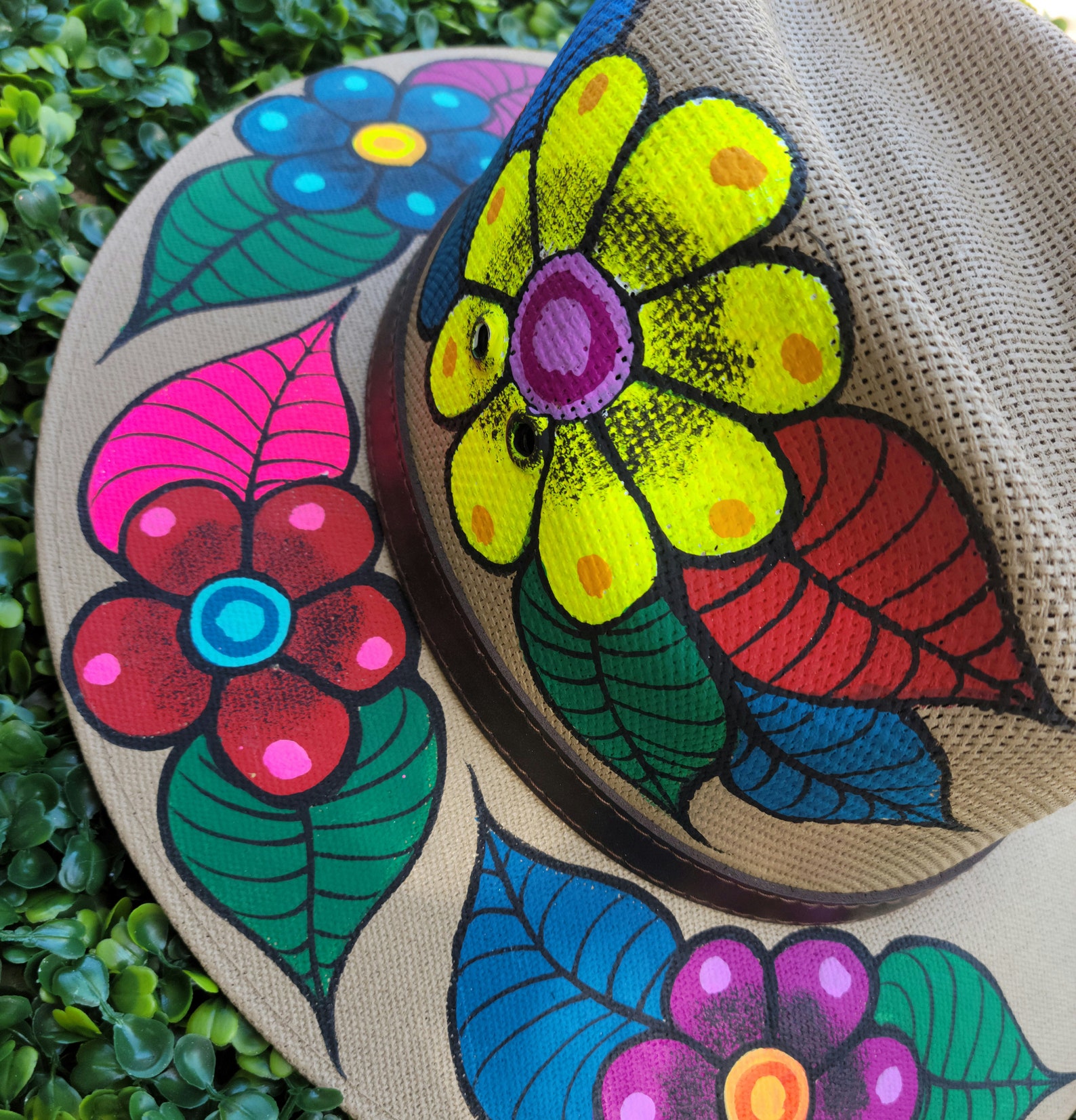 Handpainted Mexican Sun Hats Artisan Jute Hats | Etsy