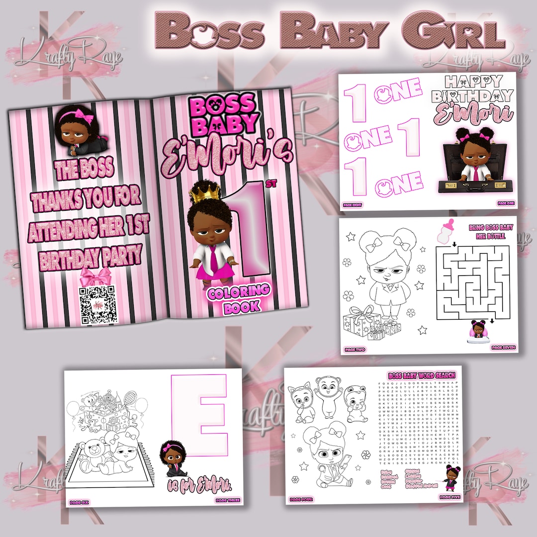 Boss Baby Girl Coloring Book | Personalized Coloring Books | Coloring ...