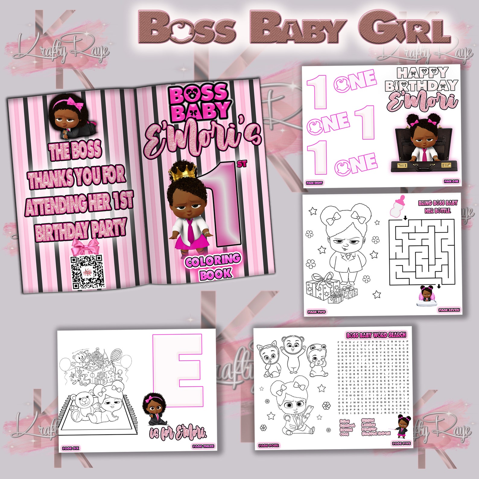 Boss Baby Girl Coloring Book | Personalized Coloring Books | Coloring ...