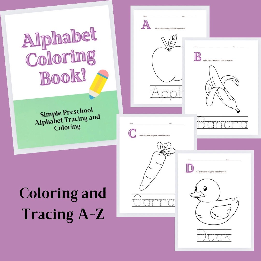 ABC Coloring and Tracing Book. - Etsy