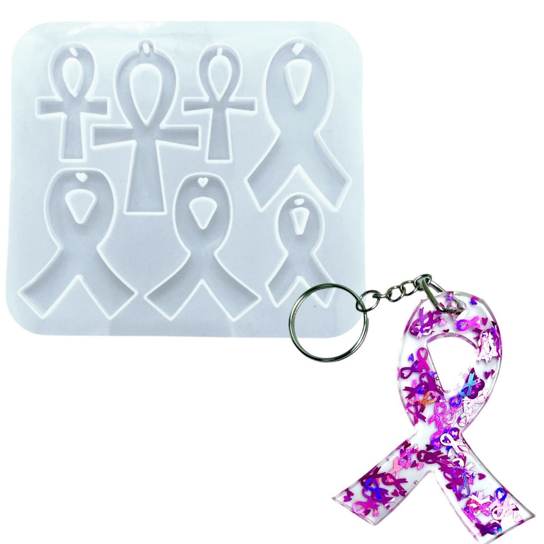 Cancer Awareness Ribbon Multiple Design Keychain Mold for UV and Epoxy ...