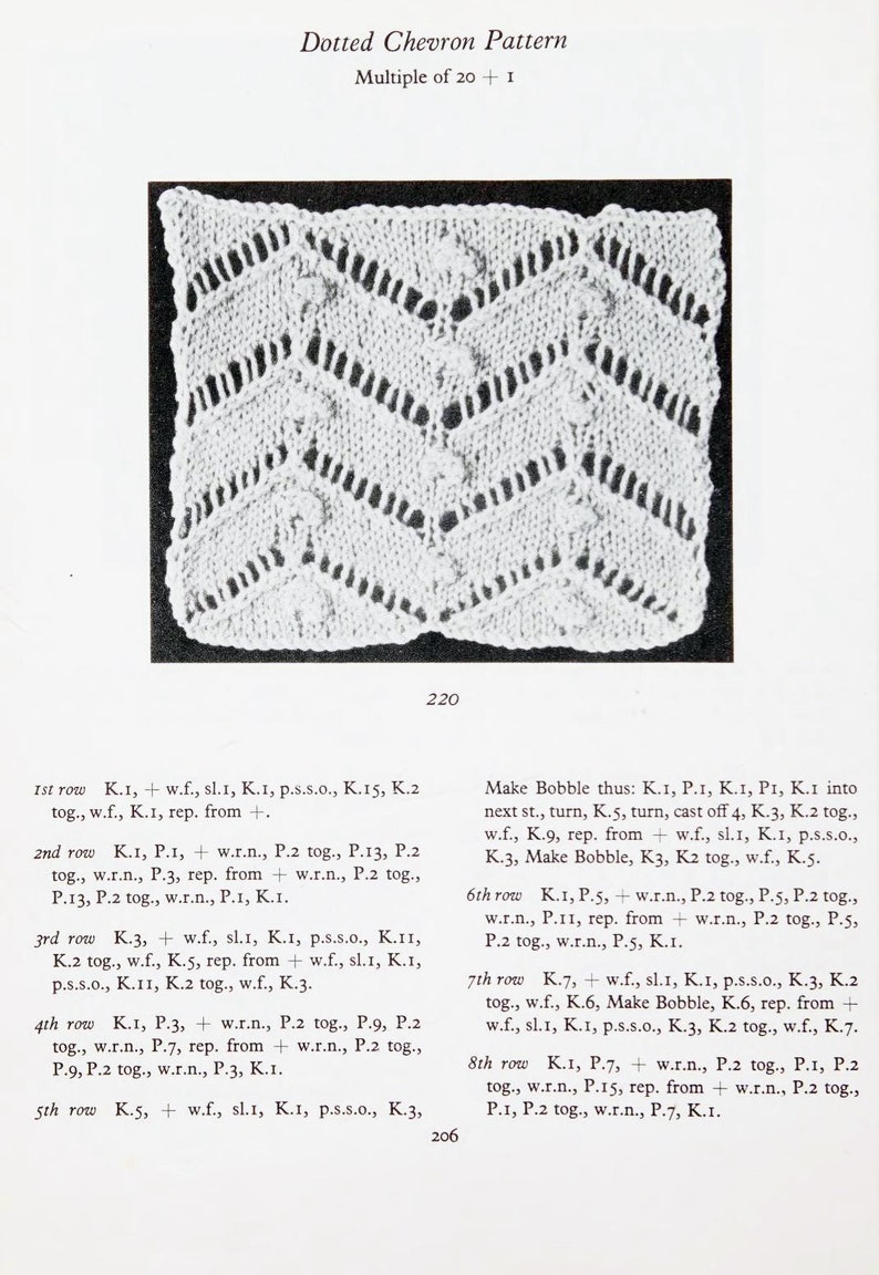 263 Traditional Knitting Patterns Charted Knitting Knitted Stitches ...