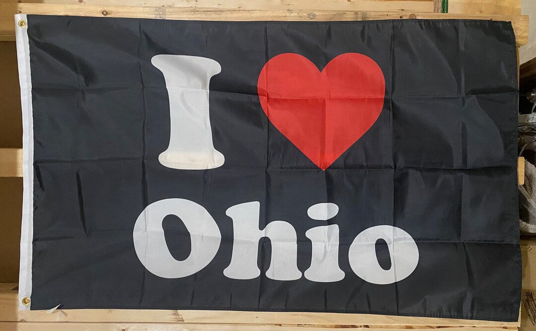 I Love Ohio Flag FREE Usa SHIP Heart Unfinished Business Champs Home ...