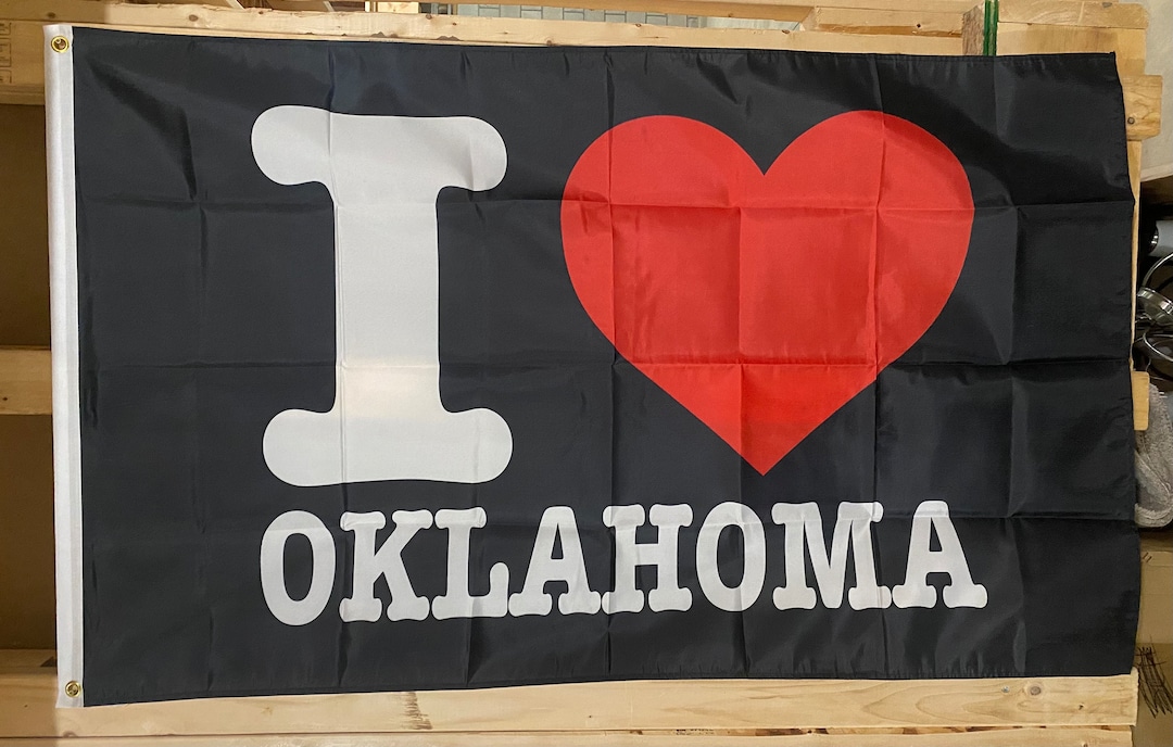 I Love Oklahoma Flag FREE Usa SHIP Heart Unfinished Business Champs ...