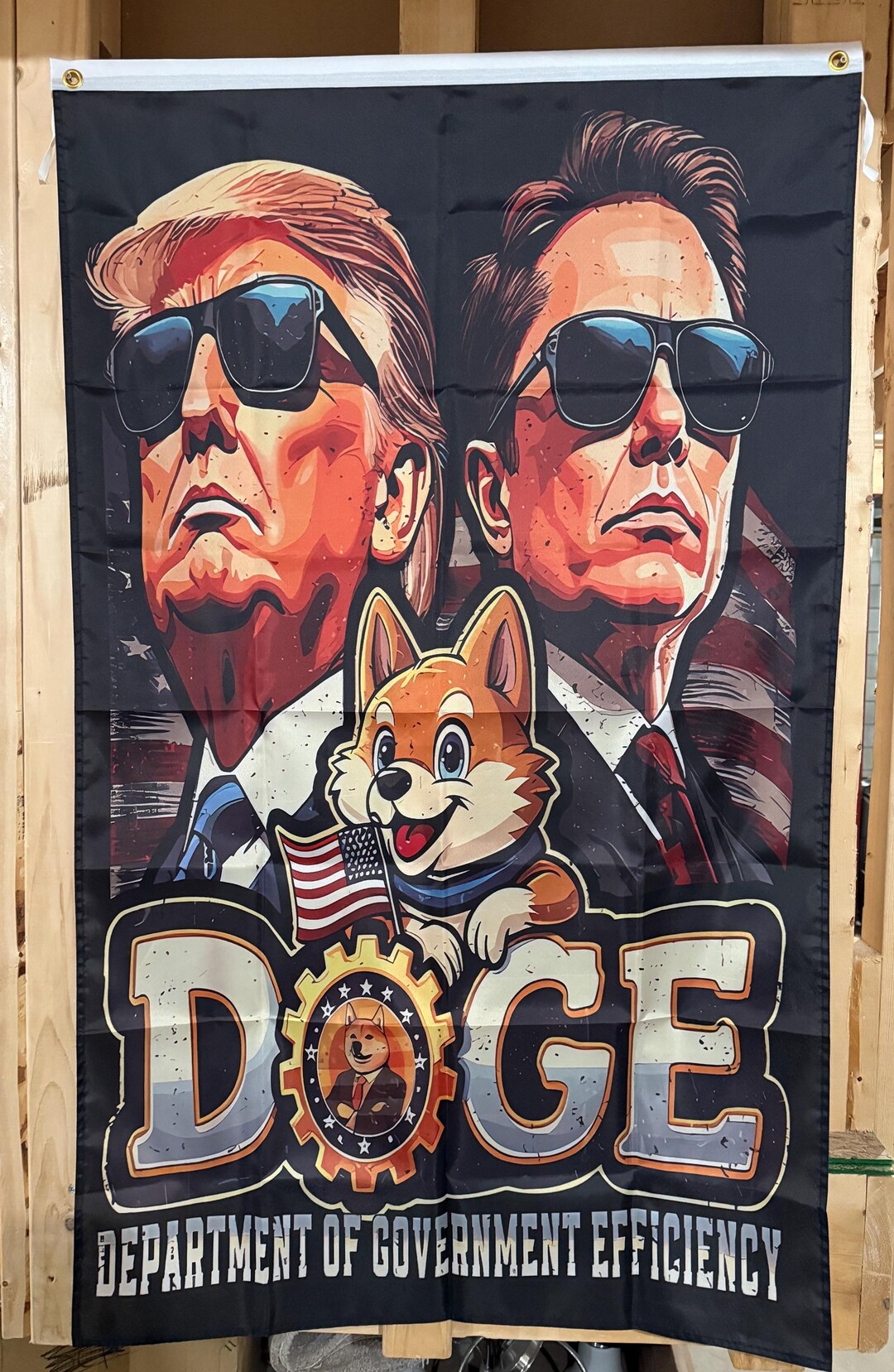 Donald Trump Elon Musk Doge Flag FREE USA SHIP Maga Free Speech Space X ...