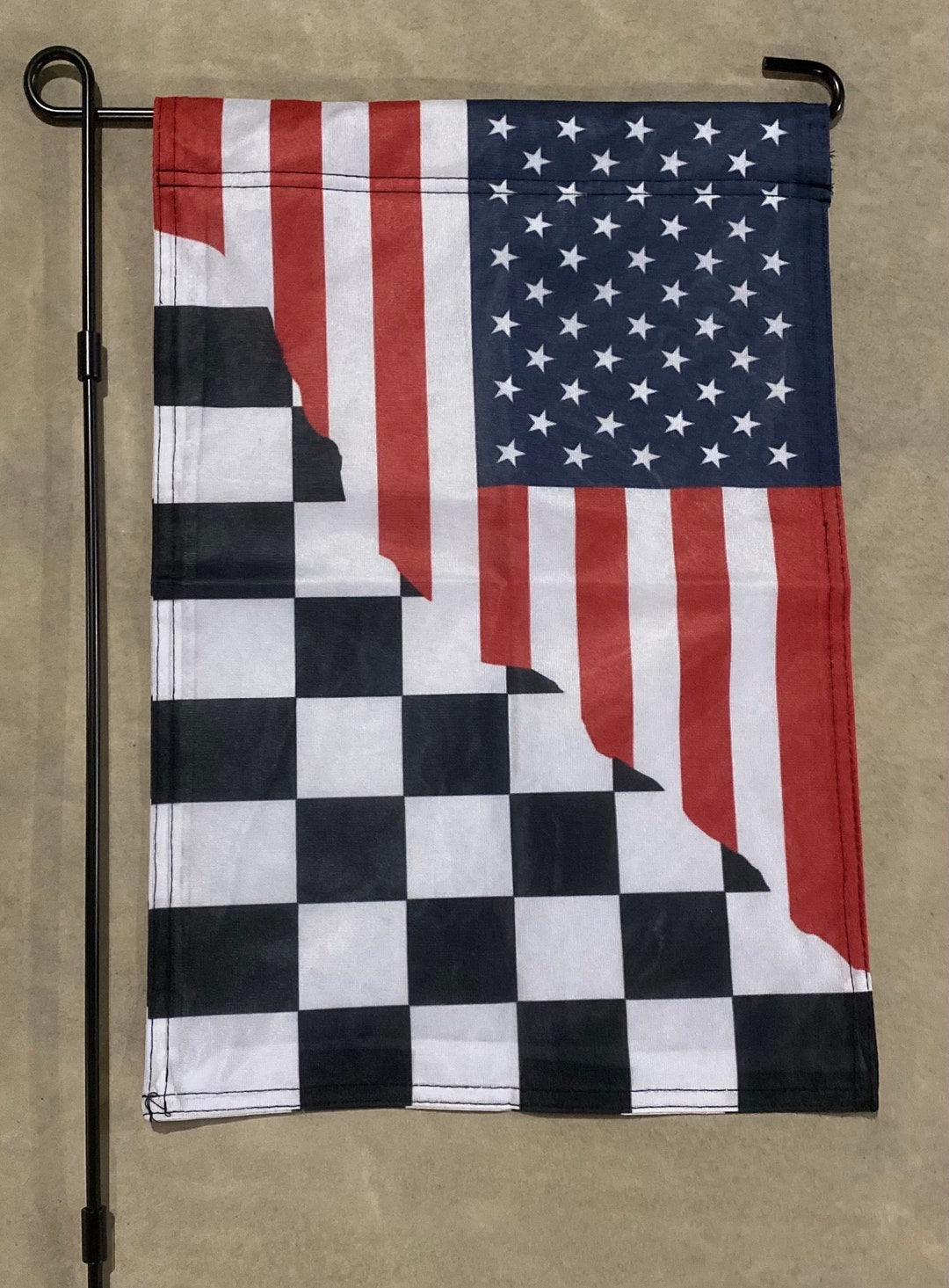 American Checkered Garden Flag FREE USA SHIPPING Sprint Car Outlaws ...