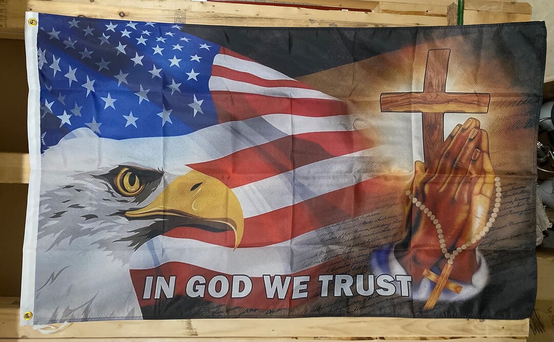 In God We Trust Flag FREE USA SHIP Savior Faith Religion Prayer God ...