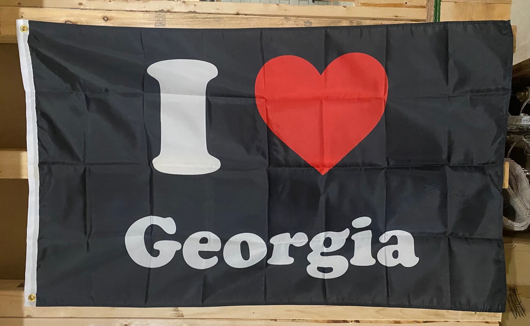 I Love Georgia Flag FREE Usa SHIP Heart Unfinished Business Champs Home ...