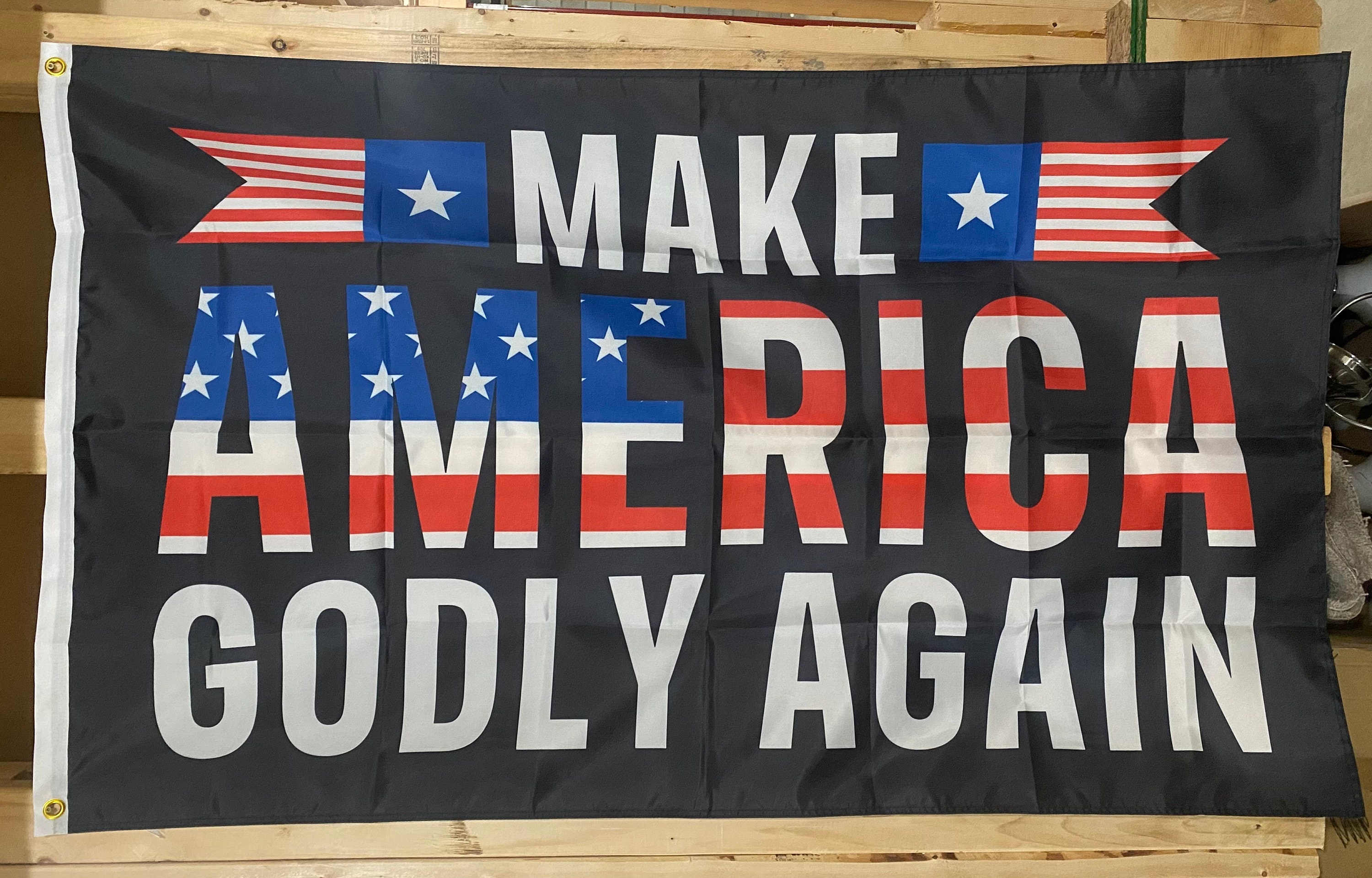 Jesus Flag FREE USA SHIP Make America Godly Again Christ Faith Religion ...