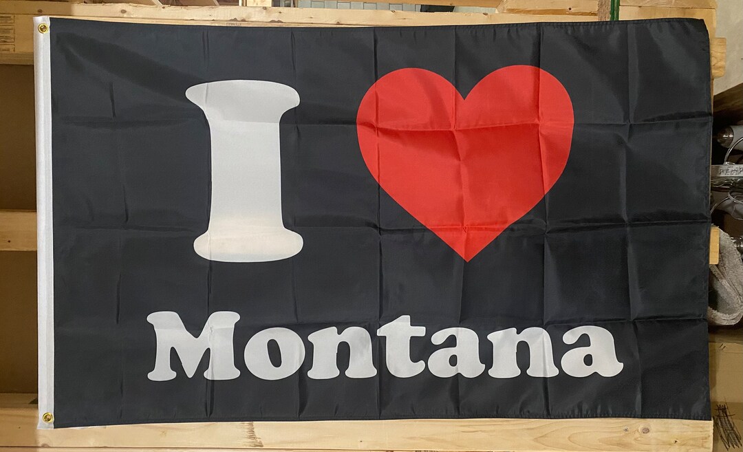 I Love Montana Flag FREE Usa SHIP Heart Unfinished Business Champs Home ...