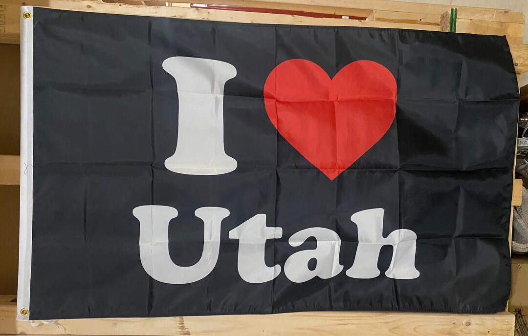 I Love Utah Flag FREE Usa SHIP Heart Unfinished Business Champs Home ...
