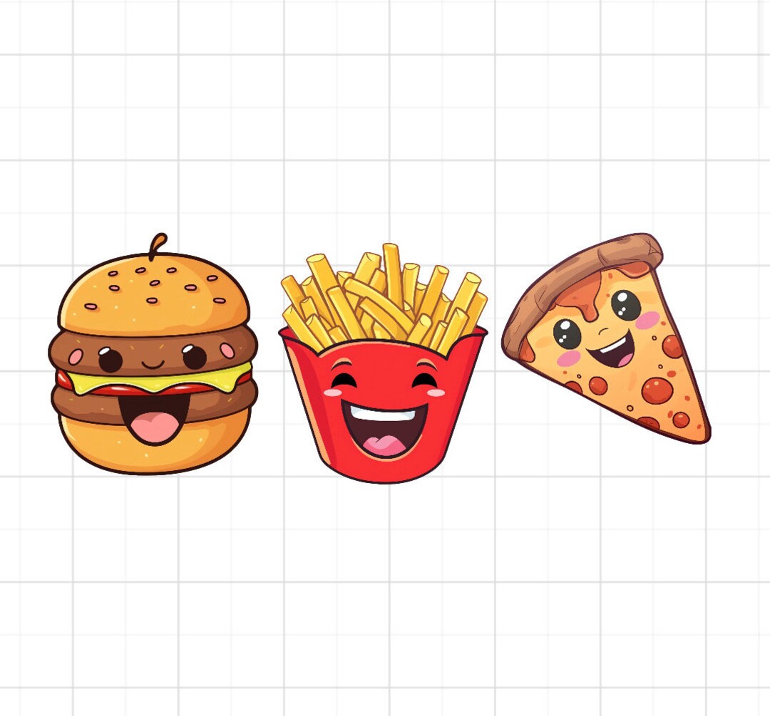 Device Stickers Food Decals Cheeseburger French Fries Pizza Cheese Yum ...