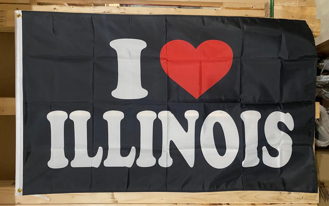 I Love Illinois Flag FREE Usa SHIP Heart Unfinished Business Champs ...