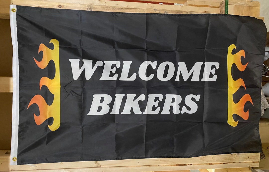 Bikers Welcome Flag FREE USA SHIPPING Harley-davison Bike Week Victory ...