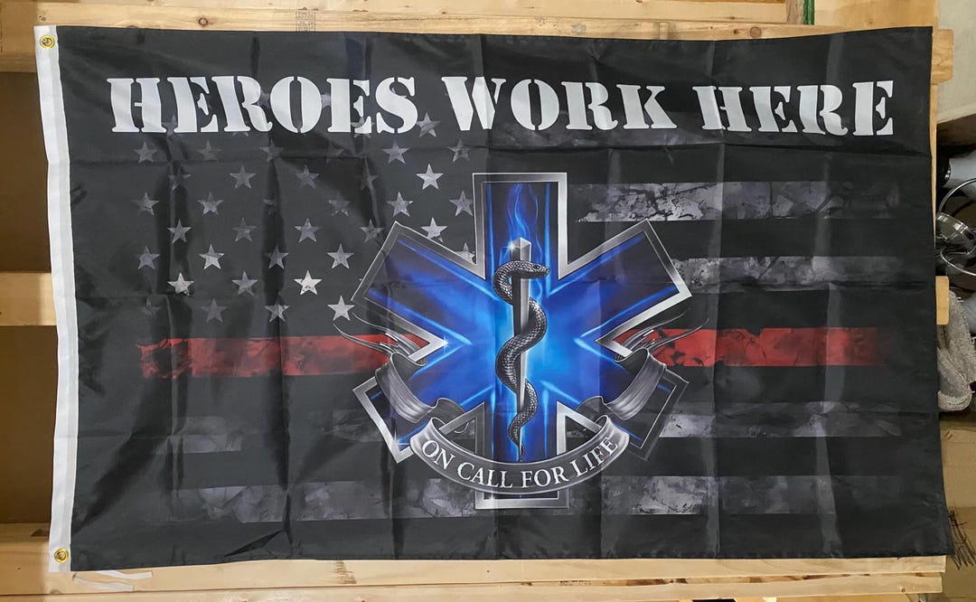 EMS Paramedic Firefighter First Responder Flag FREE Usa SHIP Hero Save ...
