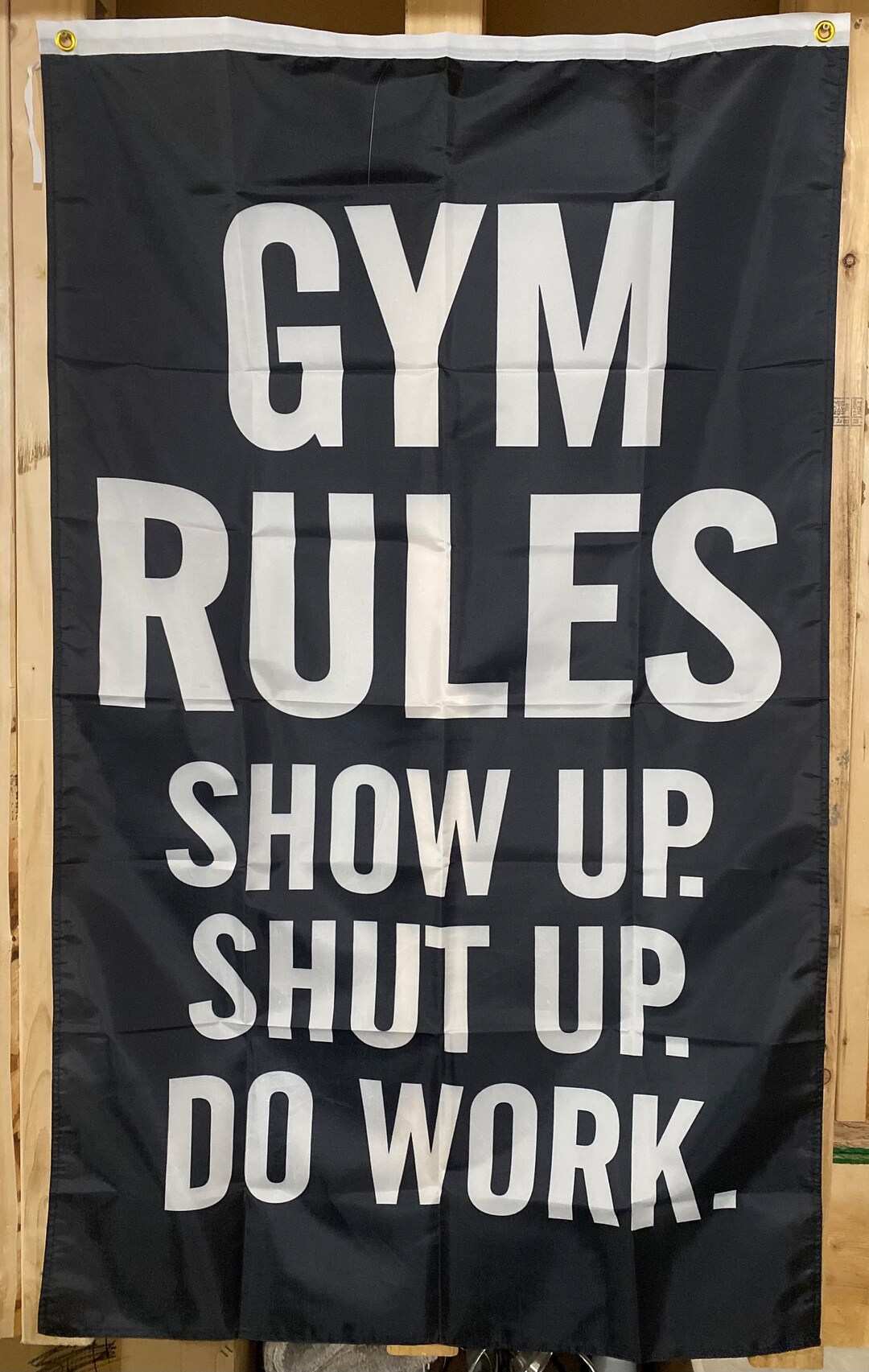 Fitness Motivation Flag FREE USA SHIPPING Show up Shut up Do Work Gym ...
