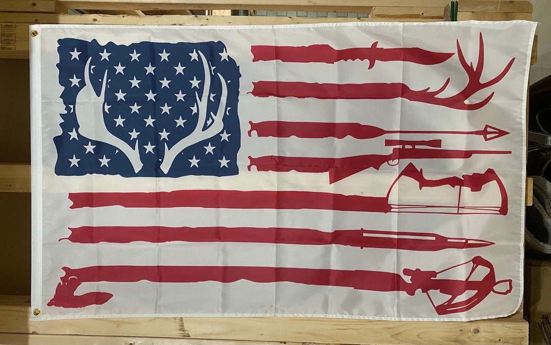 Hunting Flag FREE USA SHIP Hunt Shoot Fish Live Deer Turkey Elk Moose ...